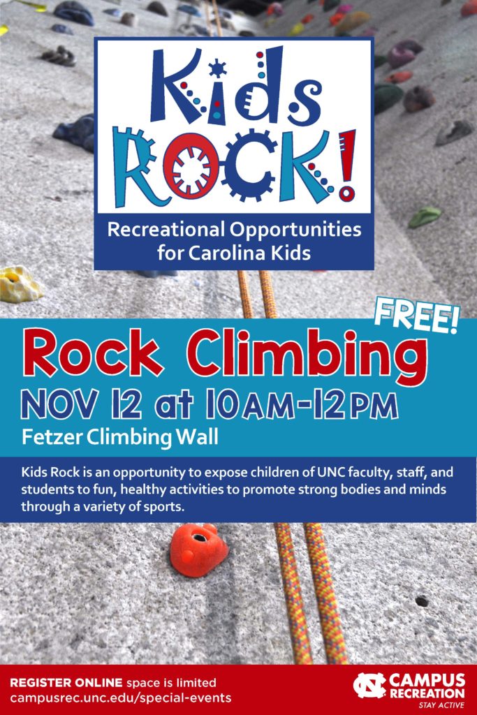 2016-kids-rock-climbing-poster - UNC Campus Rec